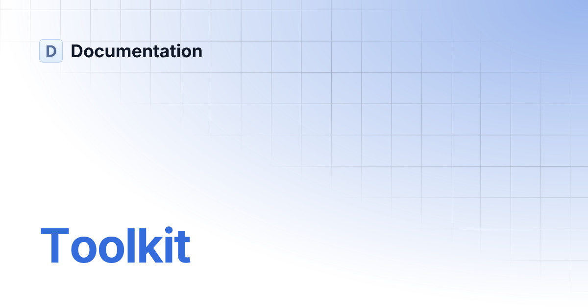 Toolkit | Documentation